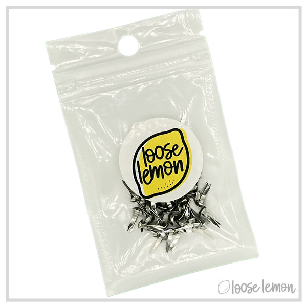 Mini Brads X 50 | Silver - Loose Lemon Crafts